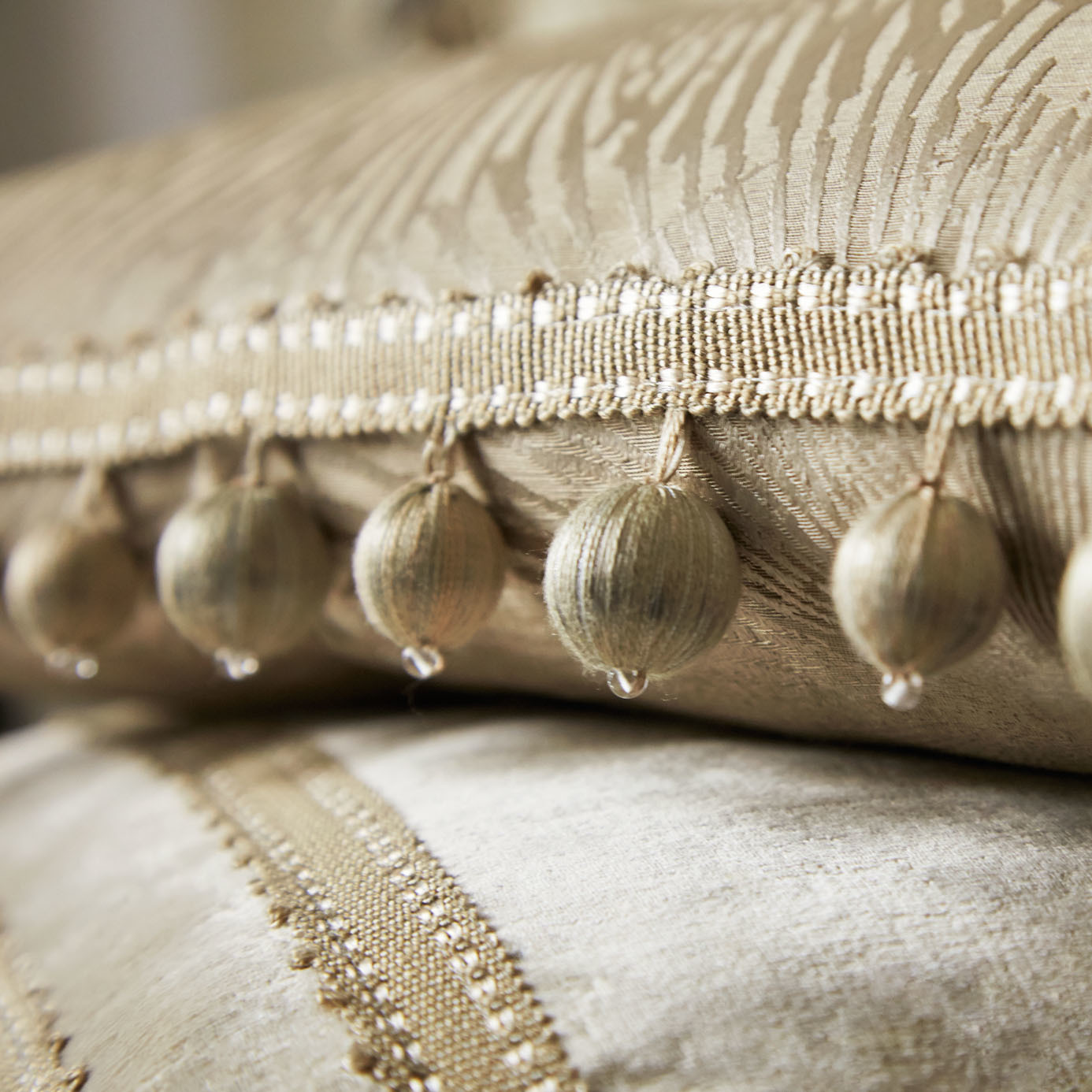 Bobble Fringe Eau de Nil Trimmings | Zoffany by Sanderson Design