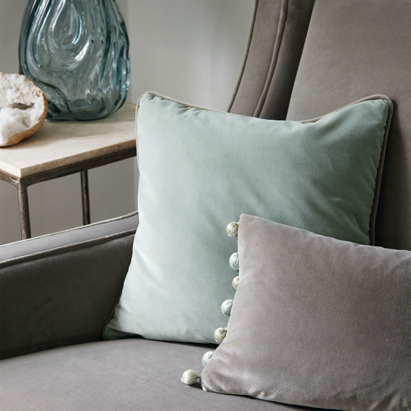 Cotton Velvet Warm White Fabric | Zoffany by Sanderson Design