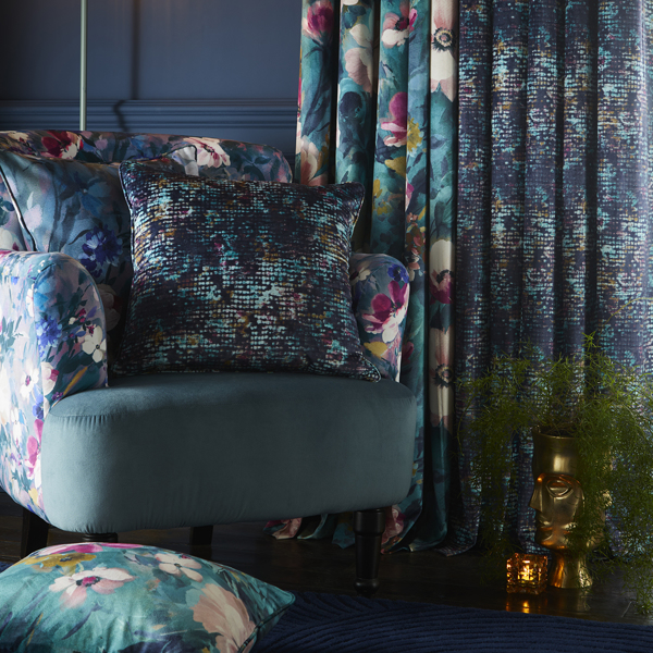 Eclipse Midnight Midnight Curtains | Clarke & Clarke by Sanderson Design