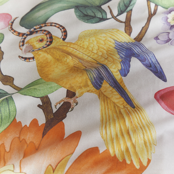 Golden Parrot Ivory Ivory Bedding | Clarke & Clarke by Sanderson Design