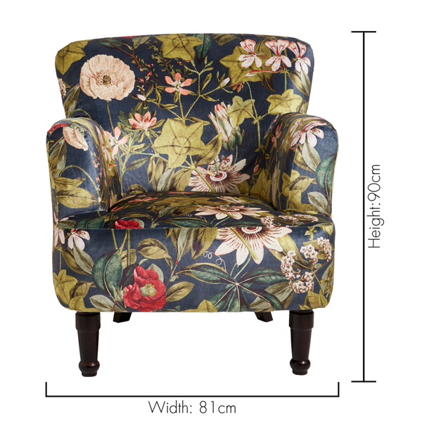 Dalston Chair Extinct Navy Furniture | Clarke & Clarke by Sanderson Design