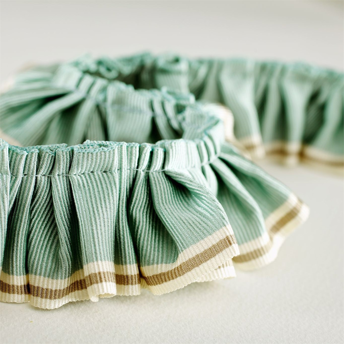 Pleated Ruffle Duckegg/Ecru Trimmings | Sanderson by Sanderson Design