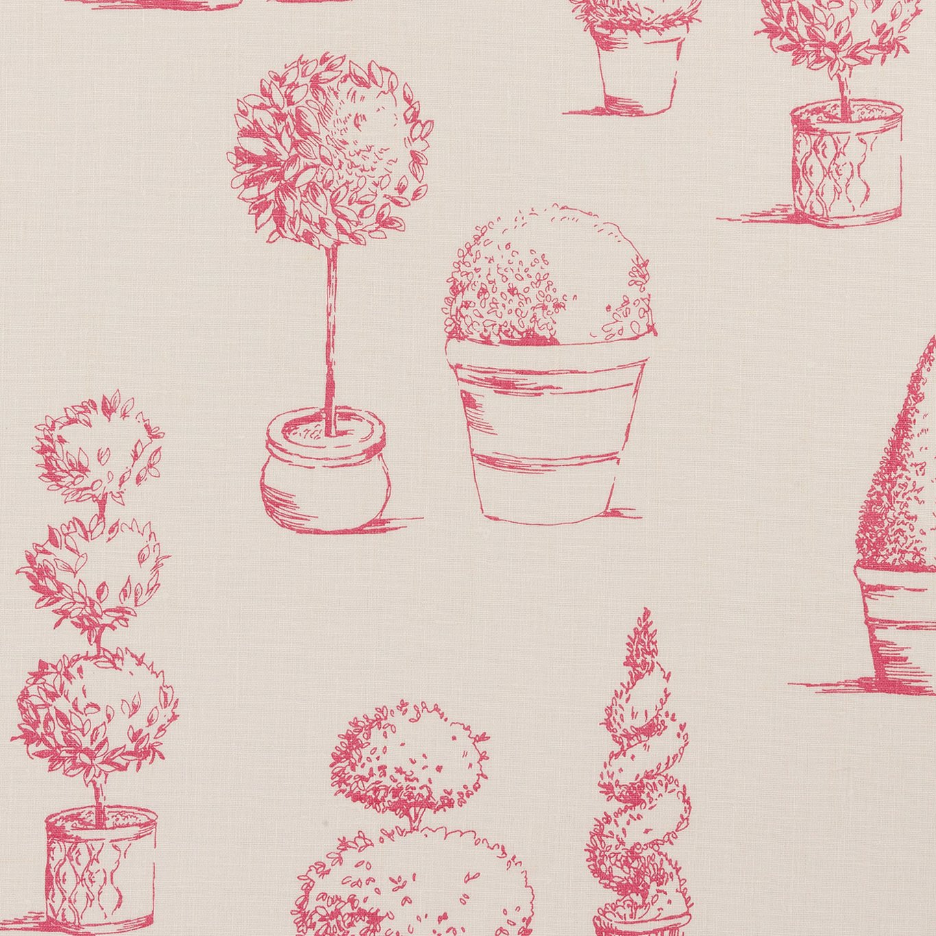 Topiary Raspberry Fabric | Clarke & Clarke by Sanderson Design