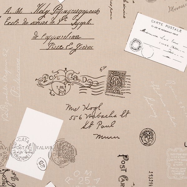 Postcards Linen Fabric | Clarke & Clarke by Sanderson Design